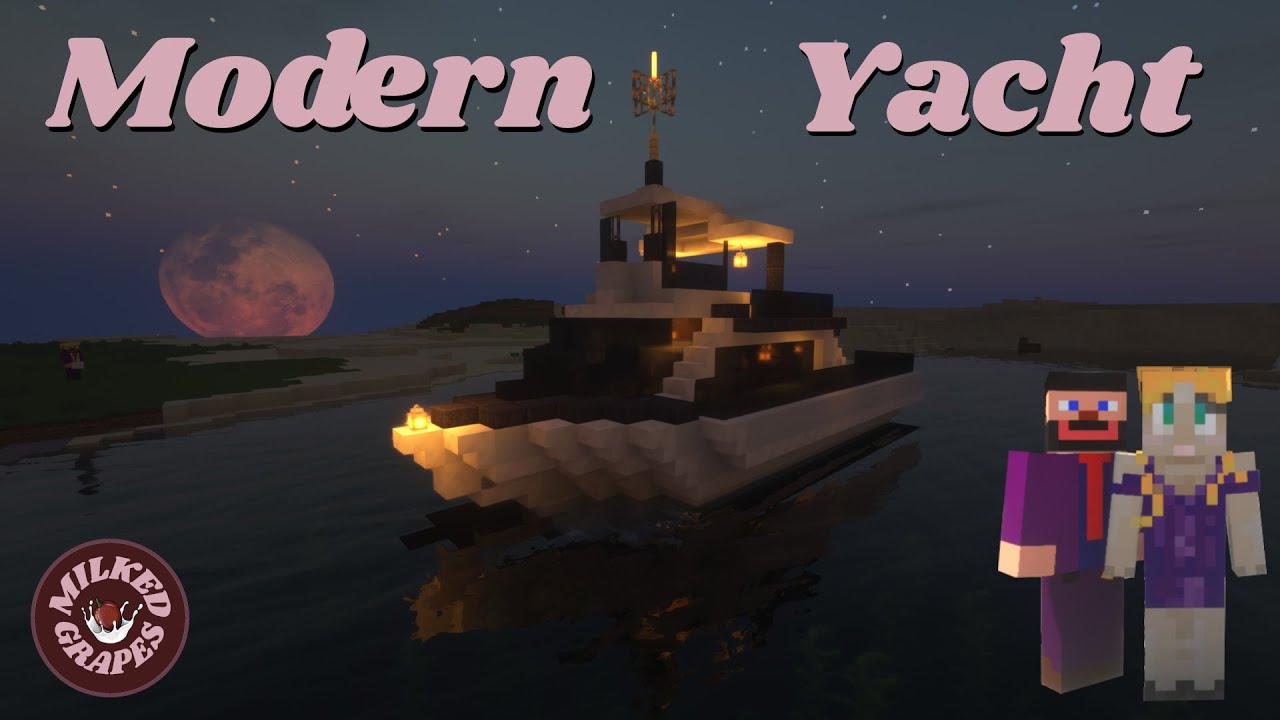 Minecraft - Modern Yacht - Follow along build Ideas to Expand your ...