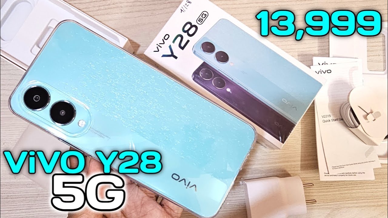 VIVO Y28 5G 4128 Glitter Aqua Colour First Look & Unboxing - YouTube