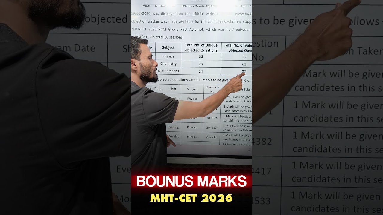 MHT CET PCM 2026 Bonus Marks Added 🔥 First Attempt Students Check Now ...