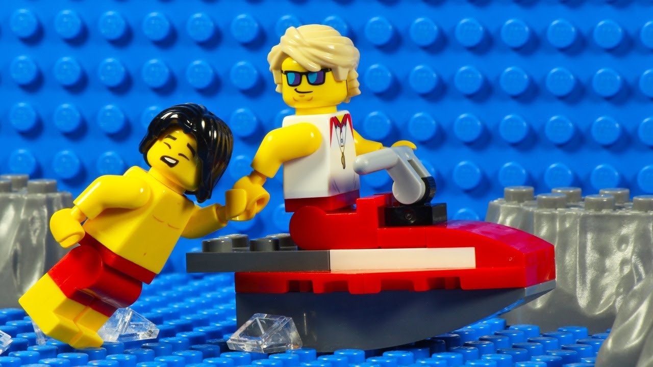 Lego City Beach Lifeguard Rescue Jet Ski Crash - YouTube