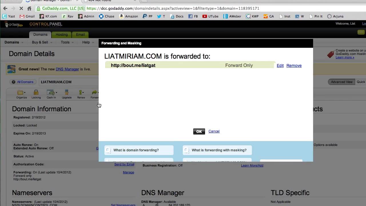 How to redirect your URL in GoDaddy - YouTube
