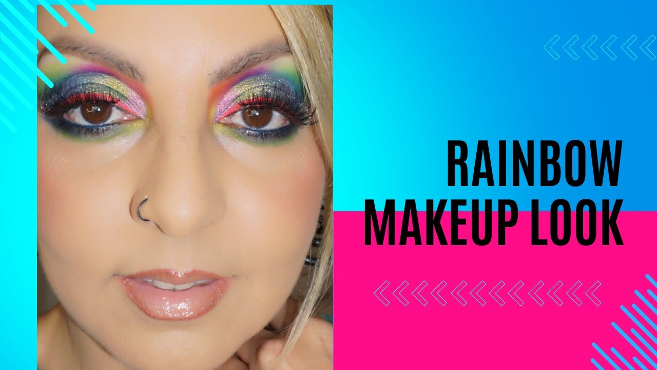 I did struggle With This Colorful Makeup- Tutorial - YouTube