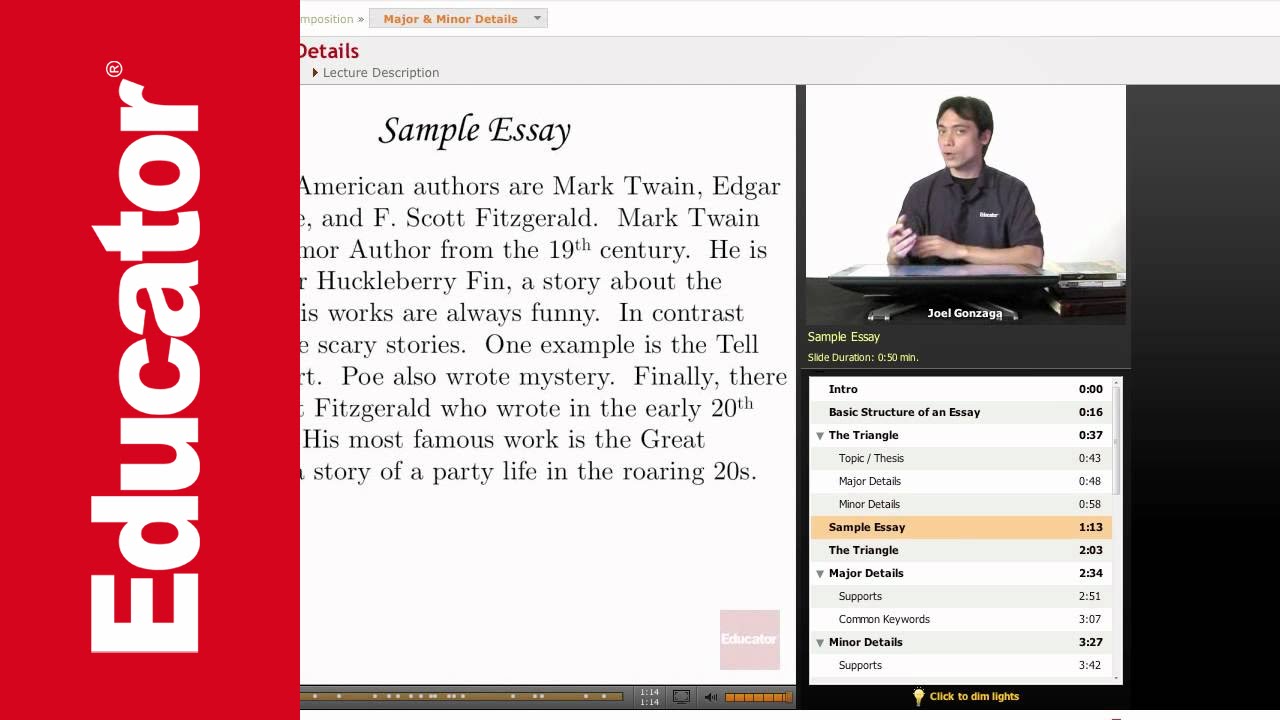 English Composition: Major & Minor Details - YouTube