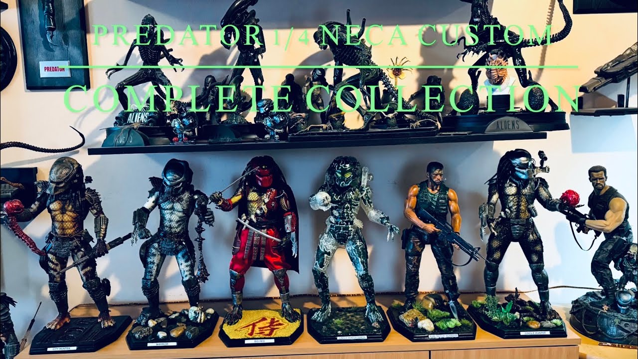 Predator 1/4 My Custom Neca Complete Collection - YouTube