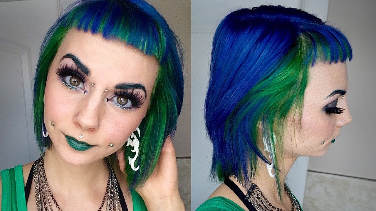 Shocking Blue & Phantom Green Hair Tutorial - YouTube