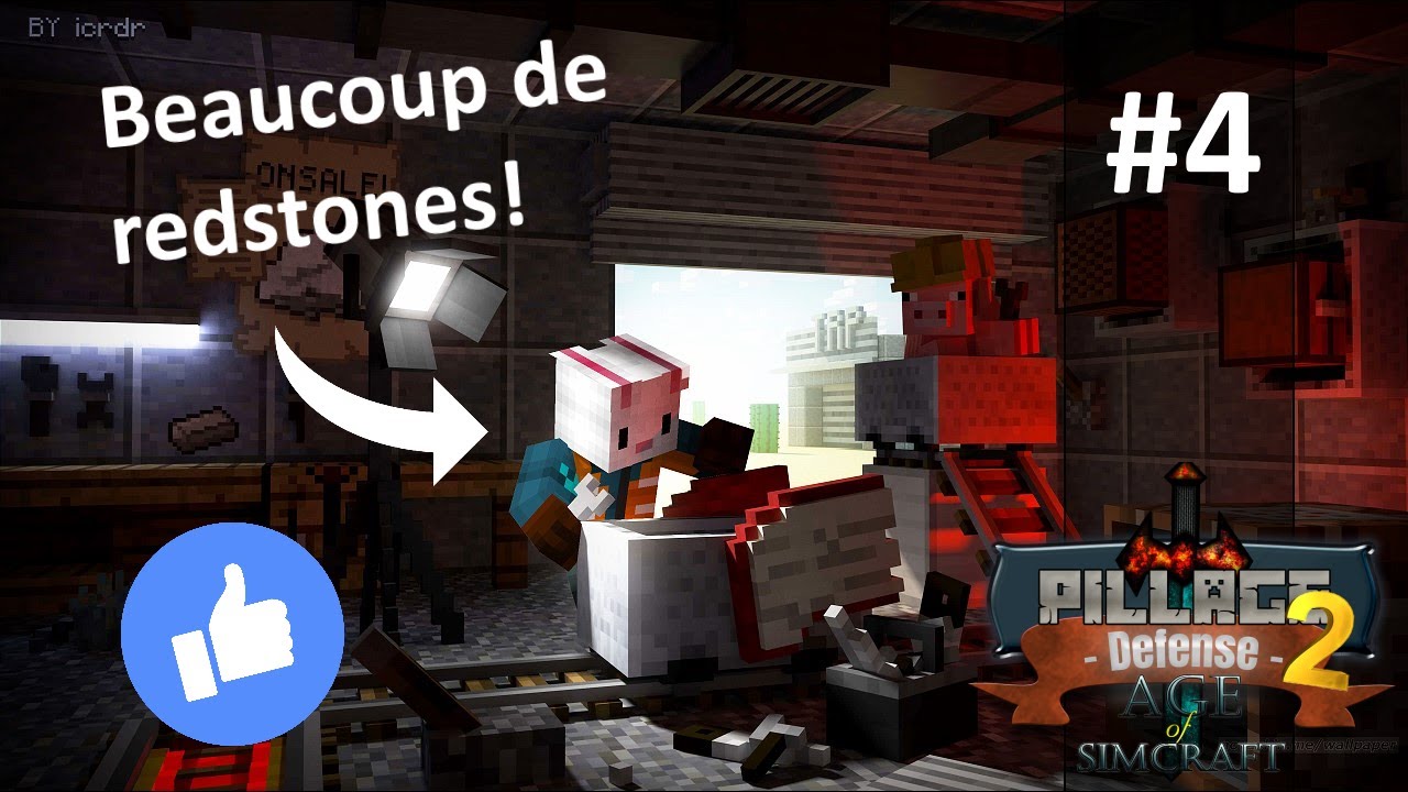 Age of Simcraft #4 - Saison 2 Pillage Défense - "Beaucoup de redstones!" - YouTube