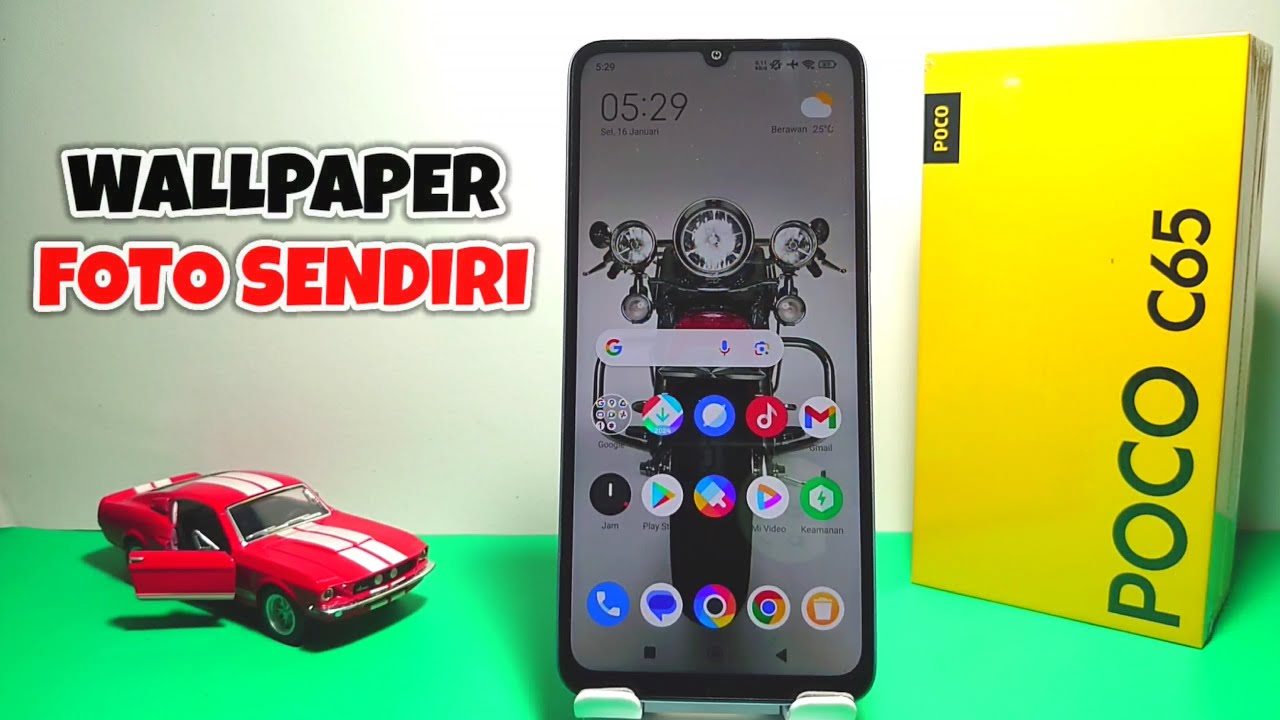 Cara Menggunakan Foto Sendiri Sebagai Wallpaper Di Hp Poco C65 - YouTube