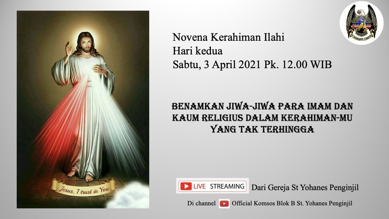 Novena Kerahiman Ilahi (Hari Kedua) - YouTube