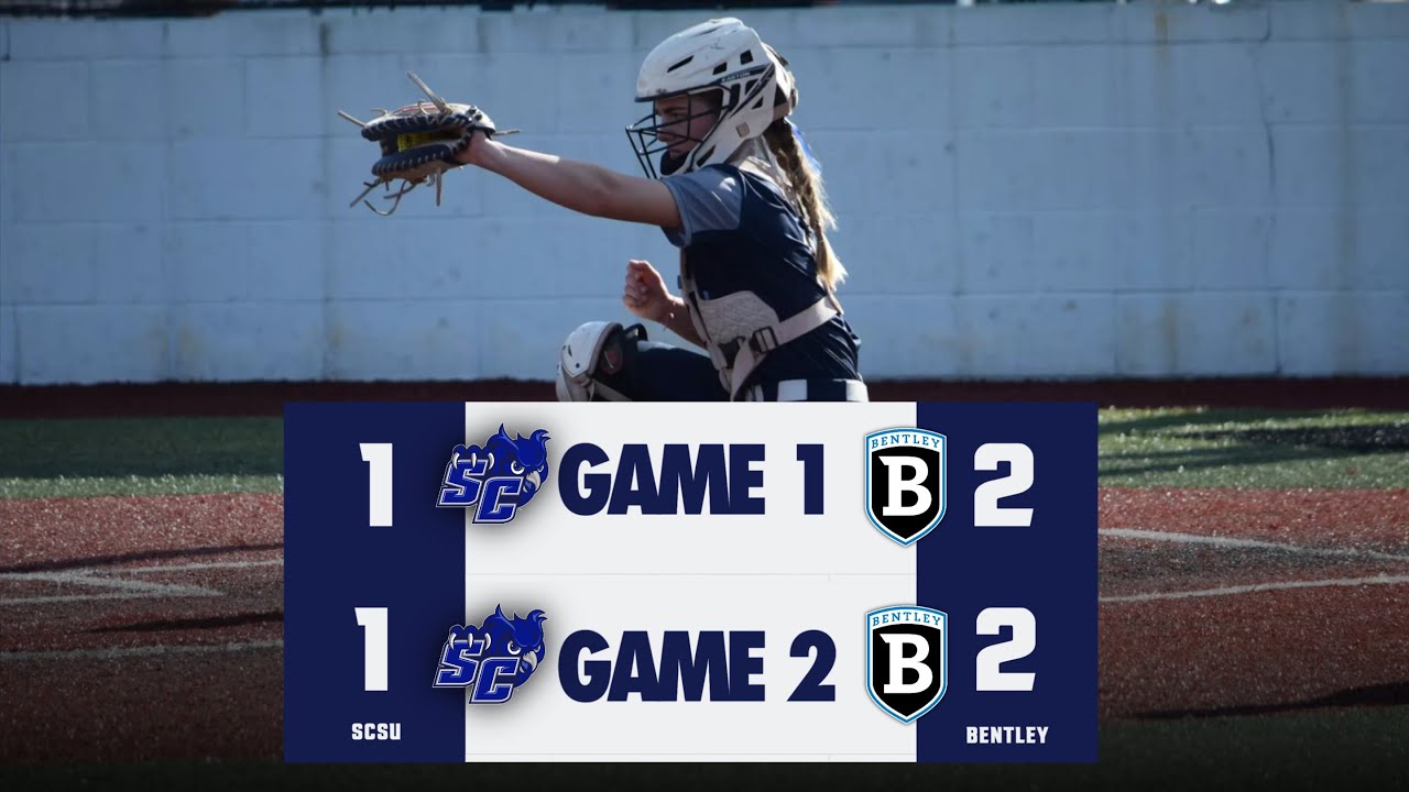 SCSU Softball Doubleheader Highlights Vs Bentley University - YouTube
