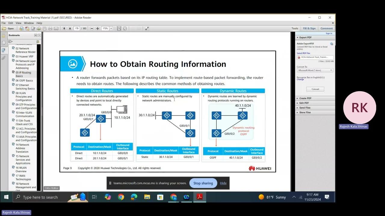 HCIA Network Track Chapter 5 IP Routing Basics - YouTube