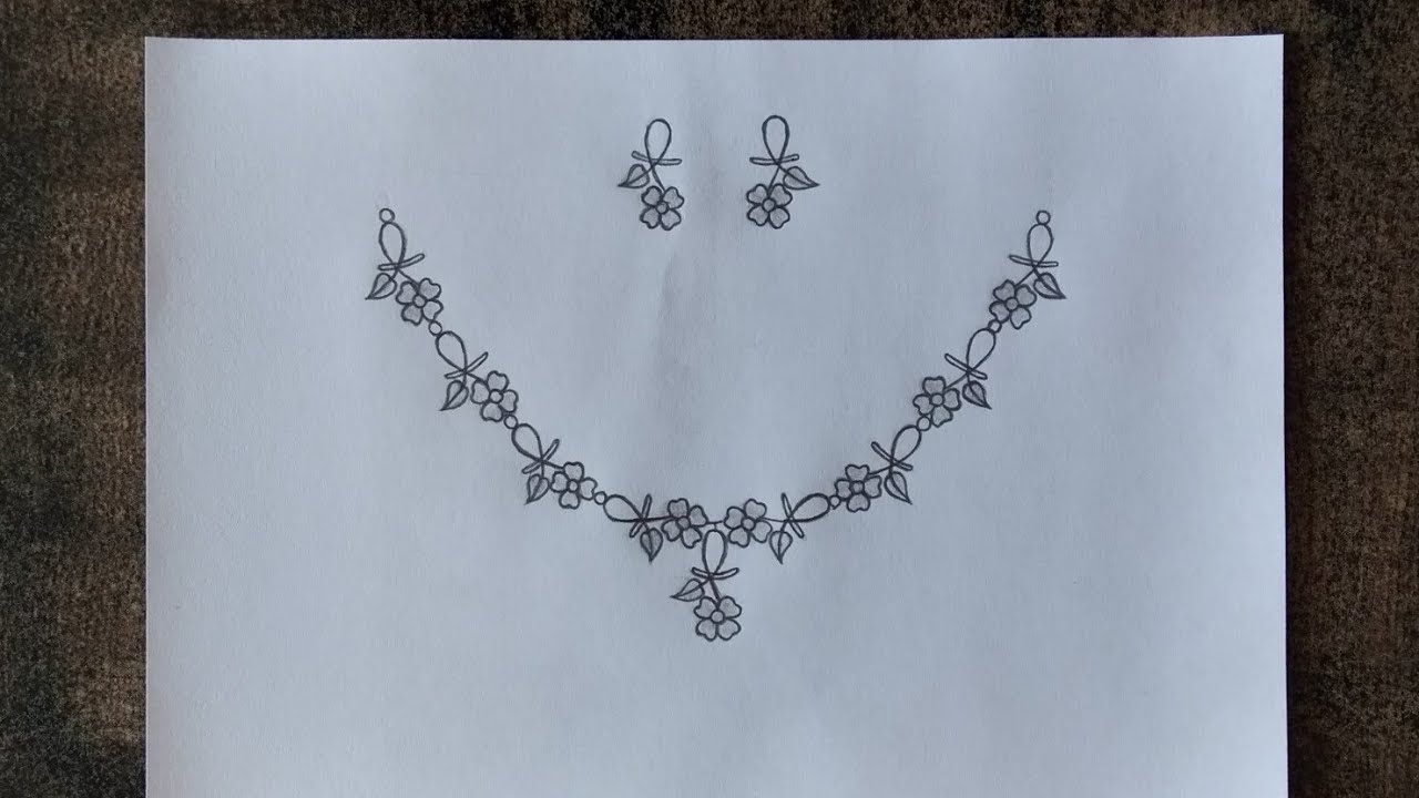 necklace drawing | easy necklace drawing | step by step draw with ...
