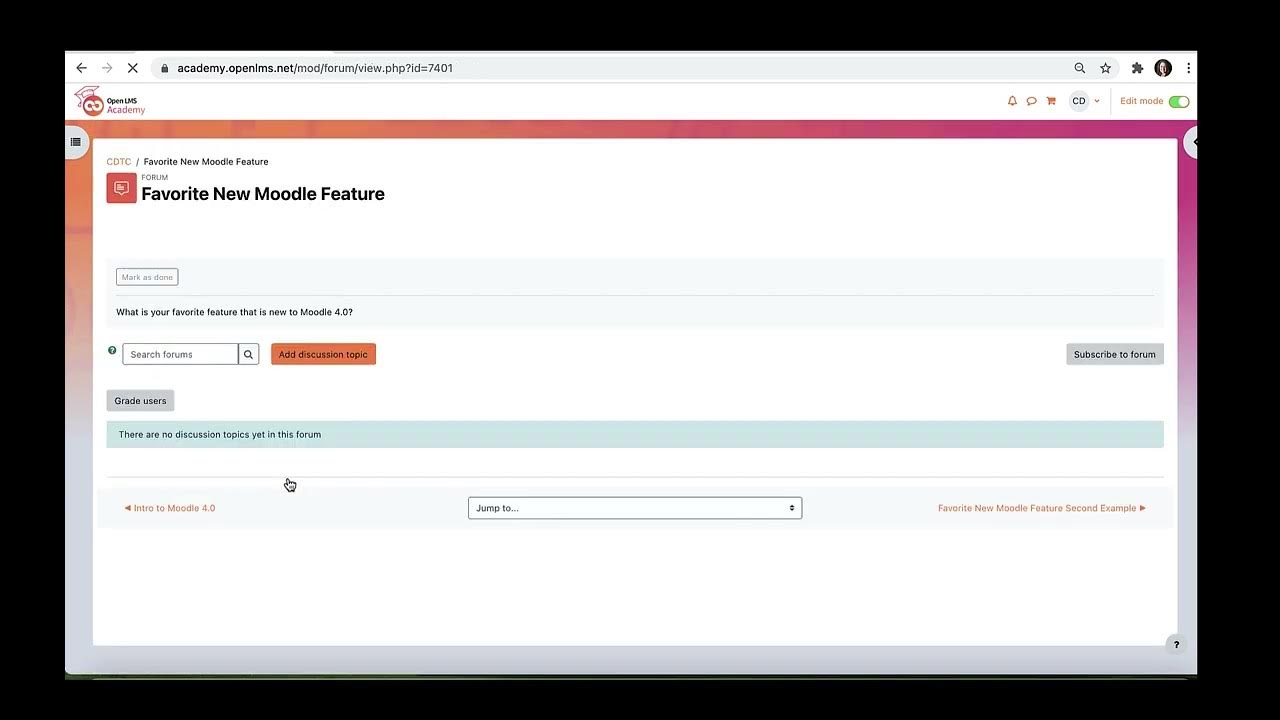 Moodle 4.0 Tutorial Videos-Creating a Forum - YouTube