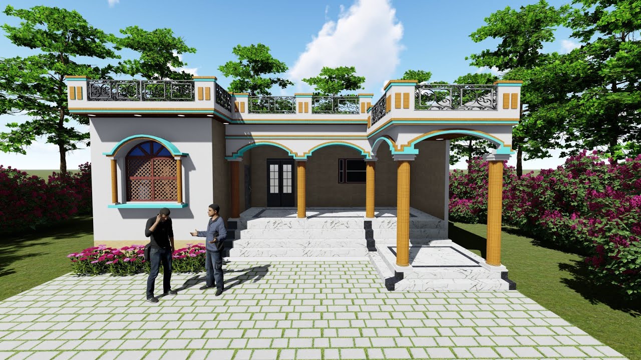 Village Ke Liye Ghar Ka Front Design || Simple Front Design Of House ...