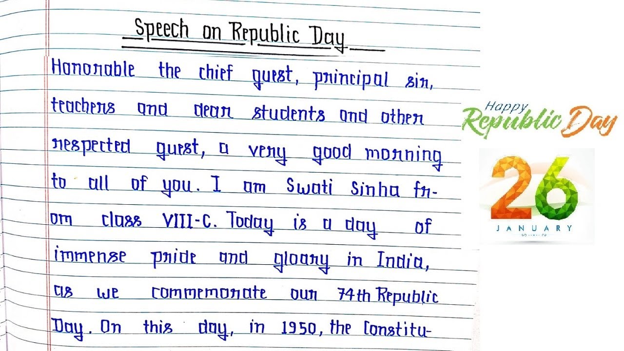 Speech on Republic Day in English, Republic Day Speech, Republic Day ...
