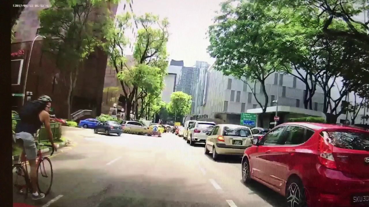 Reckless cyclist outside Takashimaya 22052017 1240hrs - YouTube