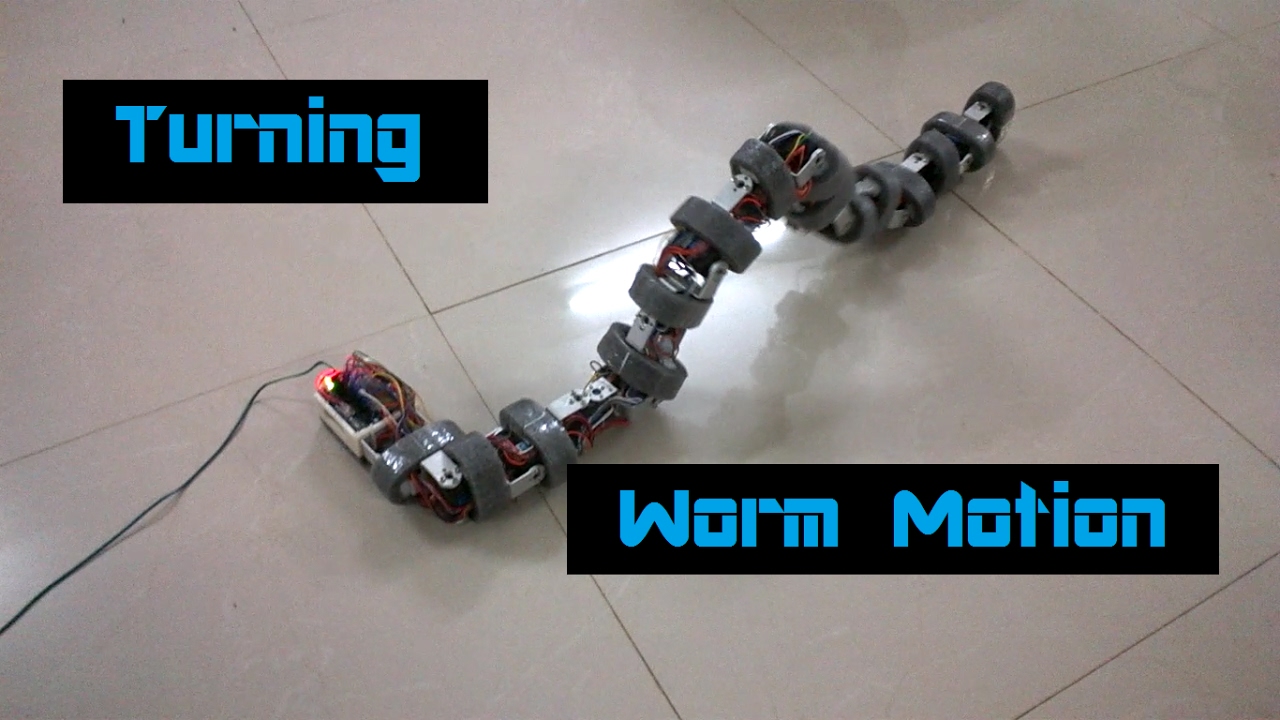 Snake Robot(Worm, Turning) - YouTube