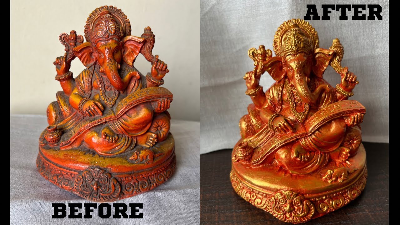 Ganesh Chaturthi Special | Let's Color Ganesh ji old Murti / Idol ...