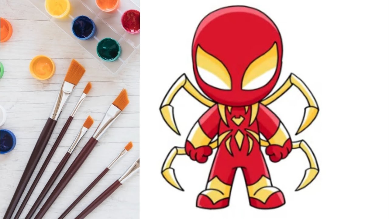 How To Draw Iron Spider Armour - YouTube