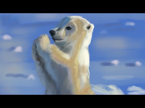 1 Hora de pintura em 1 minuto!!! Urso polar