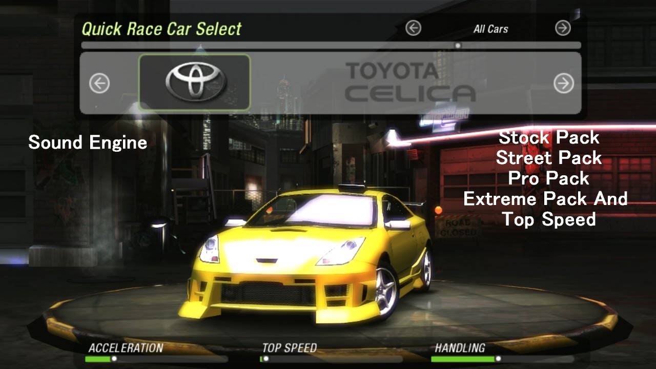 Toyota Celica Sound Engine NFS Underground 2 Full + Top Speed!! - YouTube