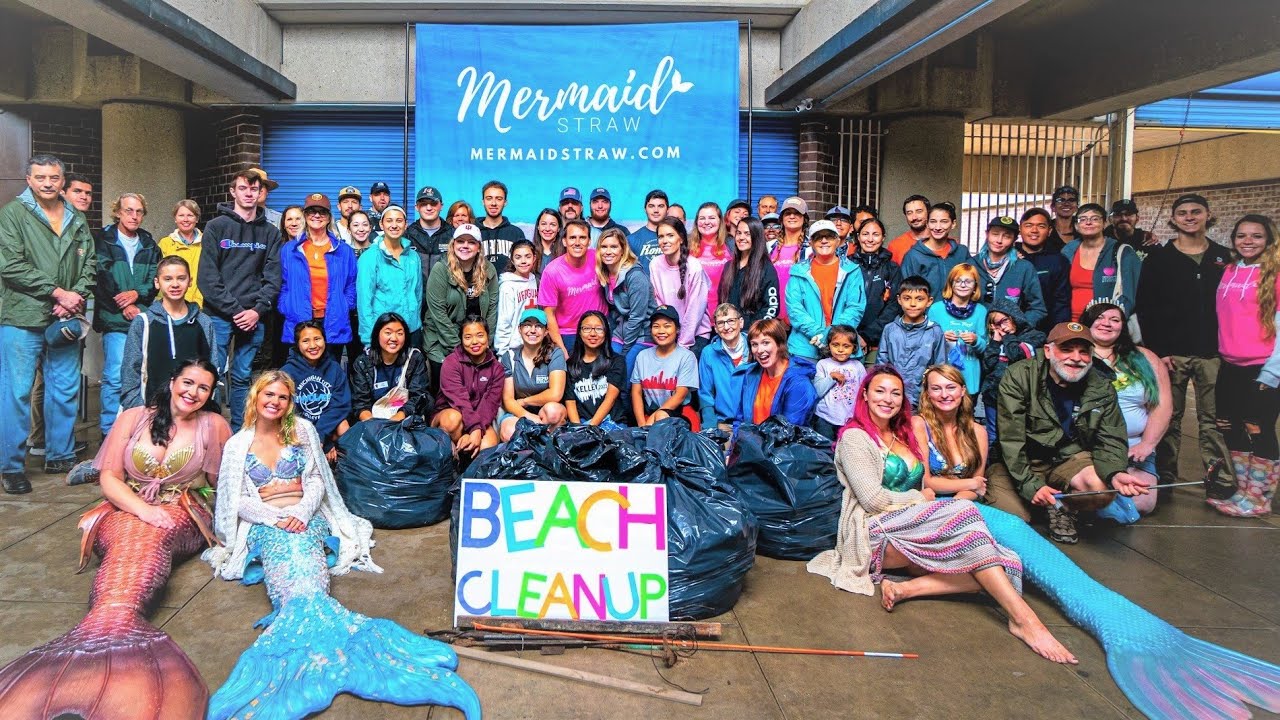 Mermaid Straw Beach Cleanups 2019. - YouTube