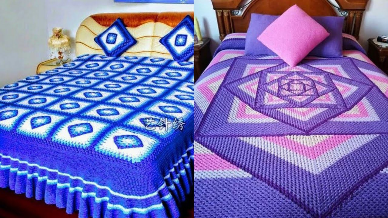 Top crochet bed sheets design//Latest crochet bed sheets design ...