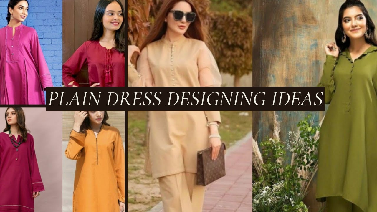 Plain dress designing ideas / Plain suits design 2023 / How you style ...