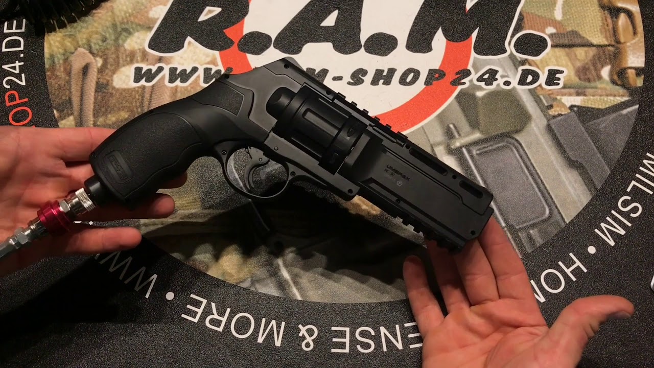Umarex HDR50 Revolver Air trough Remote line Adapter - YouTube