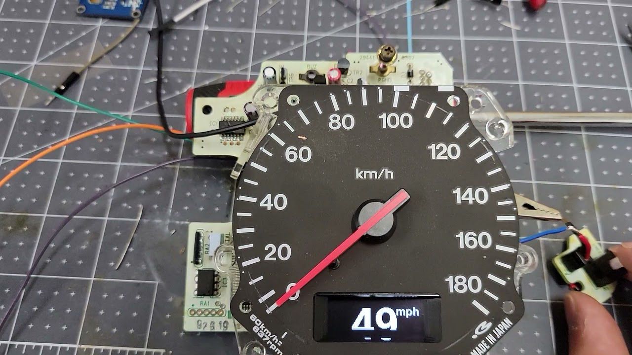 Rx-7 OLED Odometer screen 1st test - YouTube