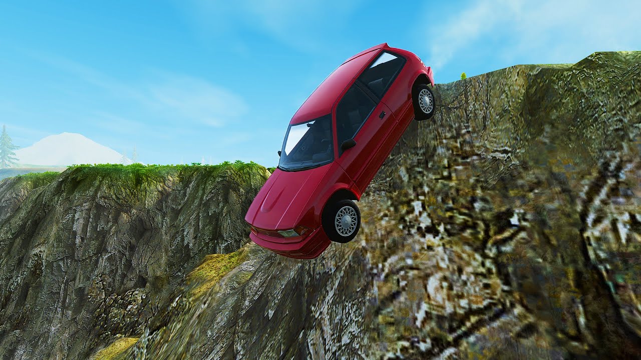 Cliff Drop Crash Test - BeamNG.Drive - YouTube