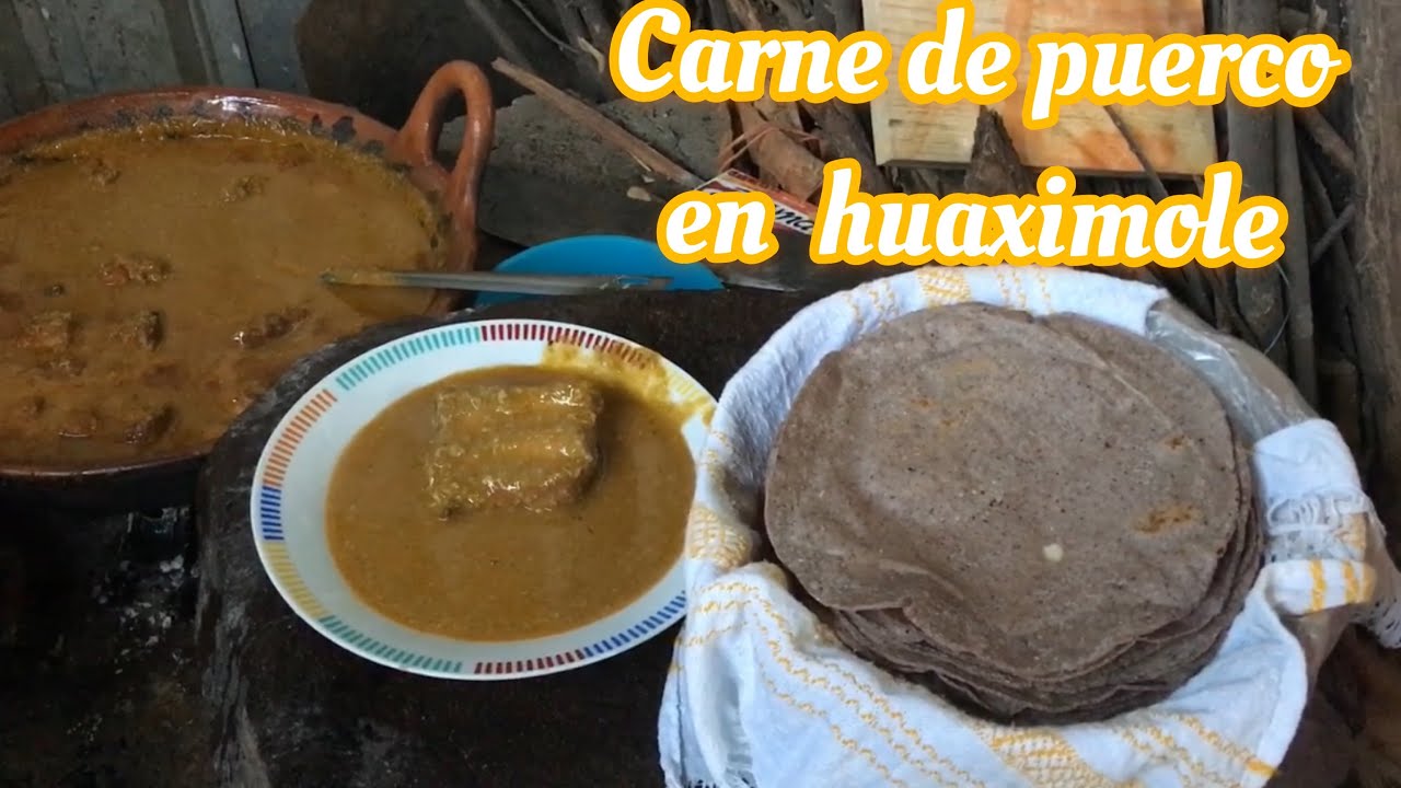 Carne de puerco 🐷 con huaxmole o salsa de guaje| Mi rancho sonriendo a ...