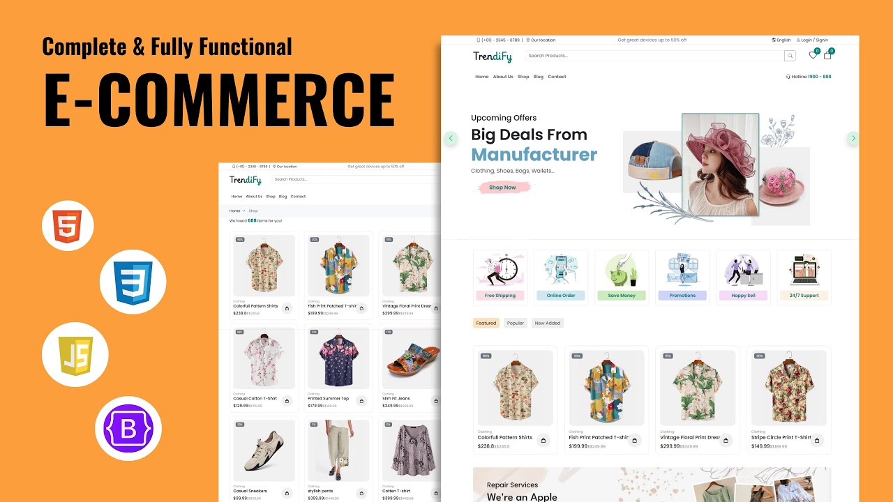 🔥 Build an E-Commerce Website with Bootstrap & JavaScript for Beginners ...