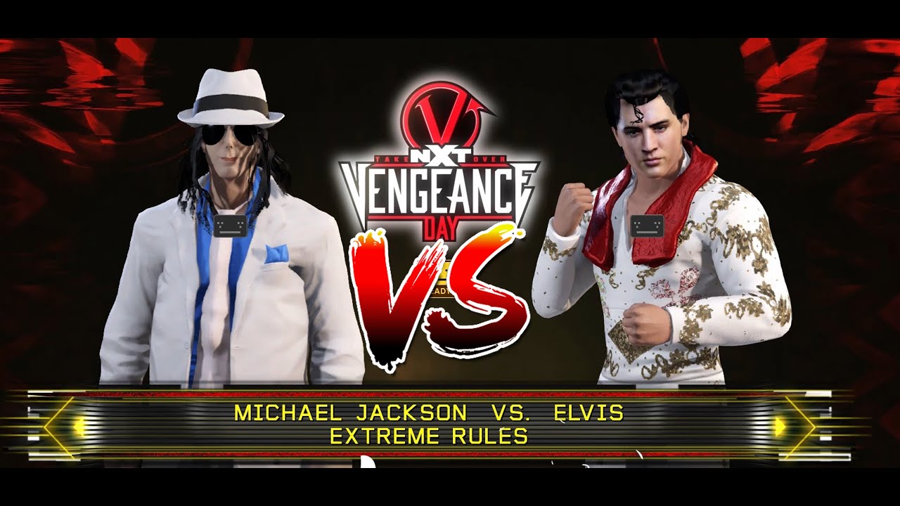 WWE 2K23 - MICHAEL JACKSON vs ELVIS PRESLEY. EXTREME RULES - YouTube