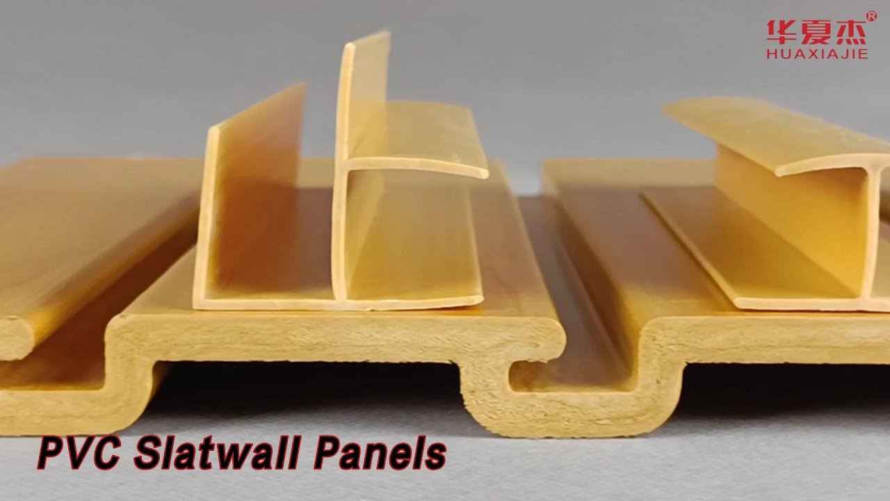 Yellow PVC Slatwall Panels Plastic Composite Smooth Surface For Display ...