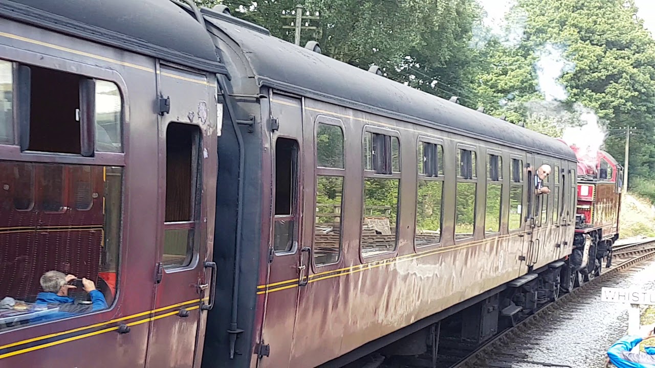 Steam train Keighley and Worth Valley railway Oxenhope station - YouTube