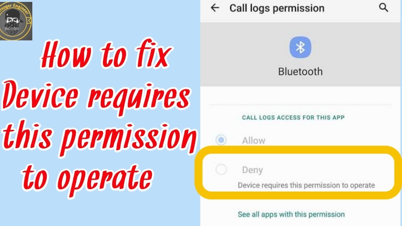 How to Solve Device requires this permission to operate | Device ...