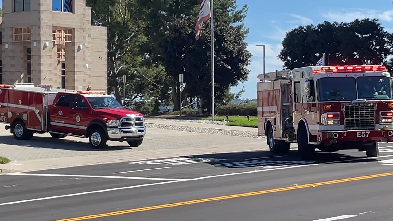OCFA Engine 57 & Medic 57 Responding - YouTube