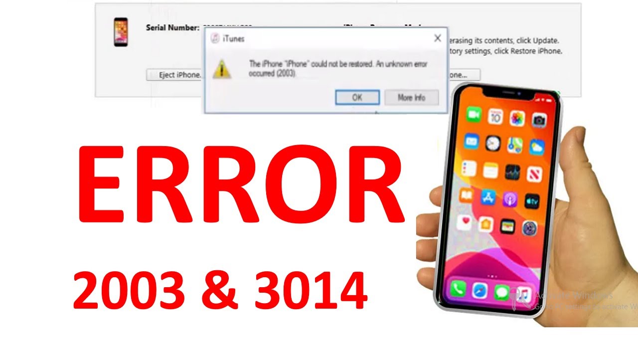 How To Fix ITunes Error 2003 And 3014 On IPhone Flash Step by Step