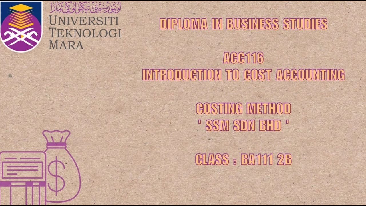 PRESENTATION ACC116 ( JOB COSTING ) - YouTube