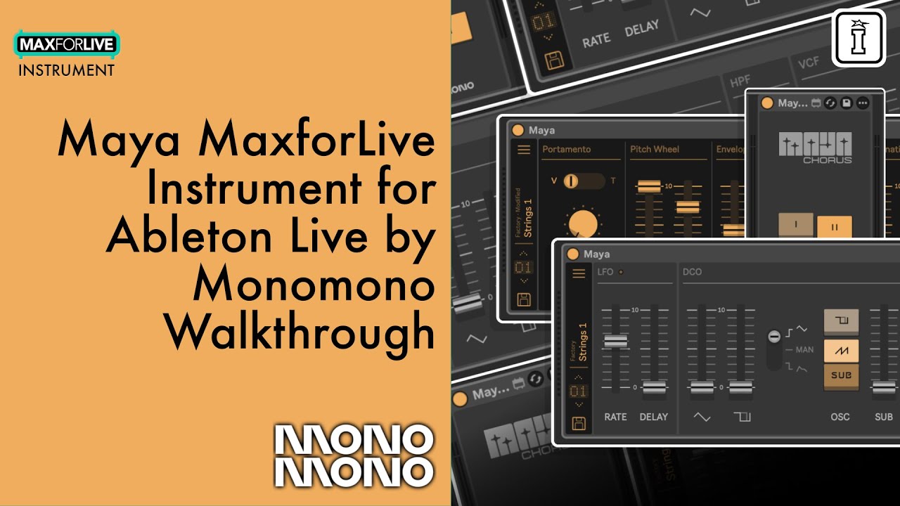 Maya Maxforlive Instrument Ableton Live Juno Monomono Push Patterns Walkthrough - YouTube