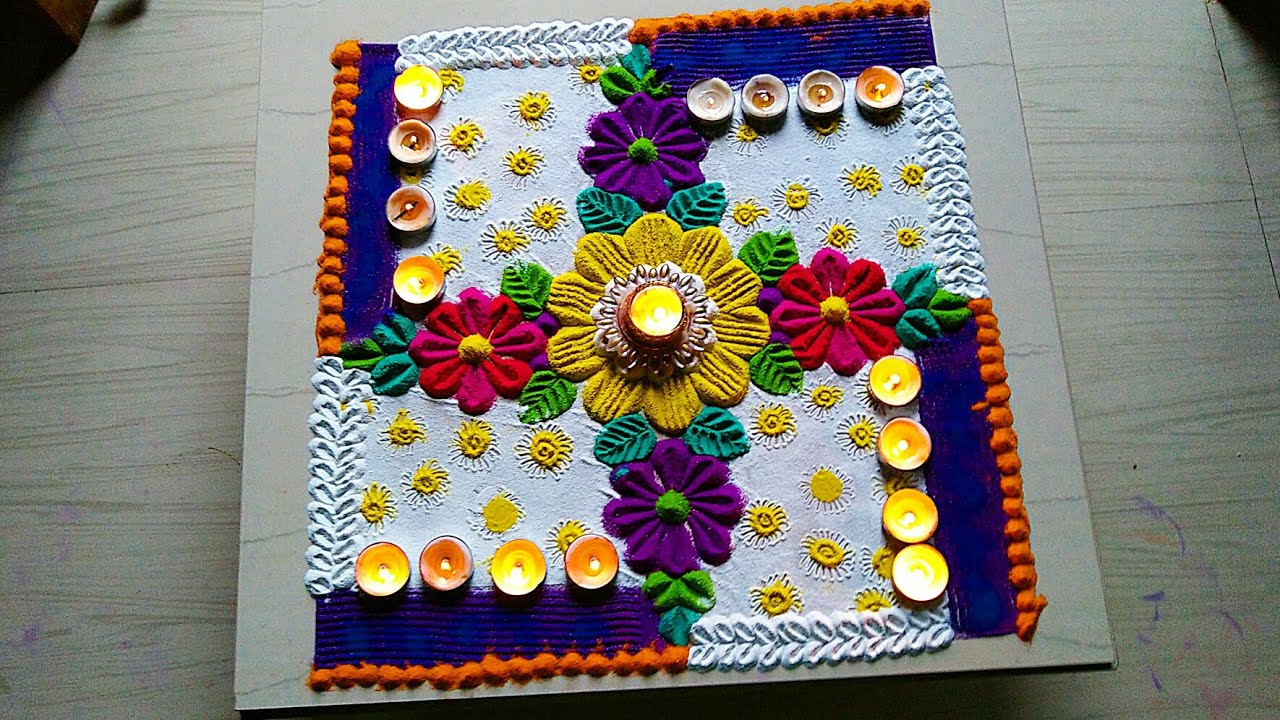 Diwali rangoli 2019/swastik rangoli designs/ dhanaters - YouTube