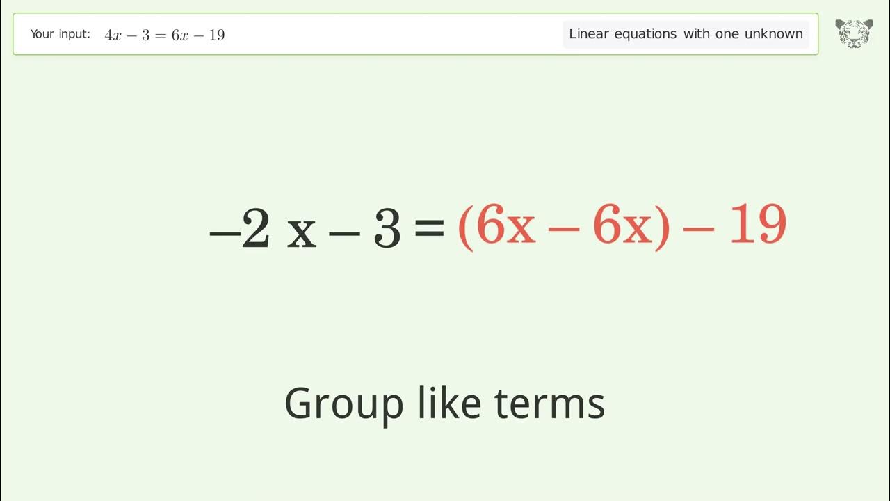 solve-4x-3-6x-19-linear-equation-video-solution-tiger-algebra-youtube