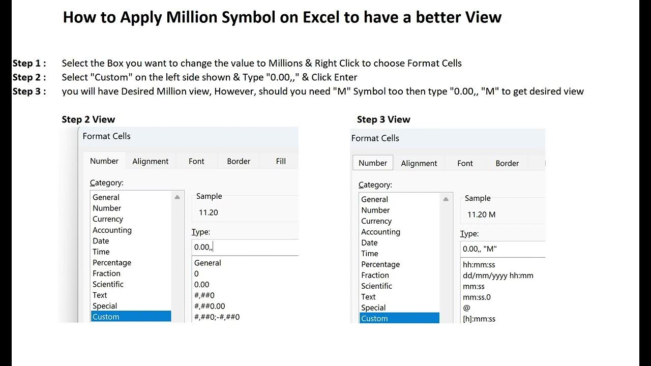 "HOW to Convert Values into Millions on Excel" Easy Steps - YouTube
