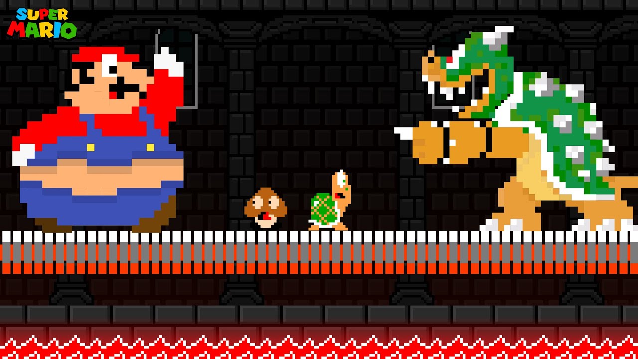 Fat Mario vs Bowser in Super Mario Bros| JV Game Box - YouTube
