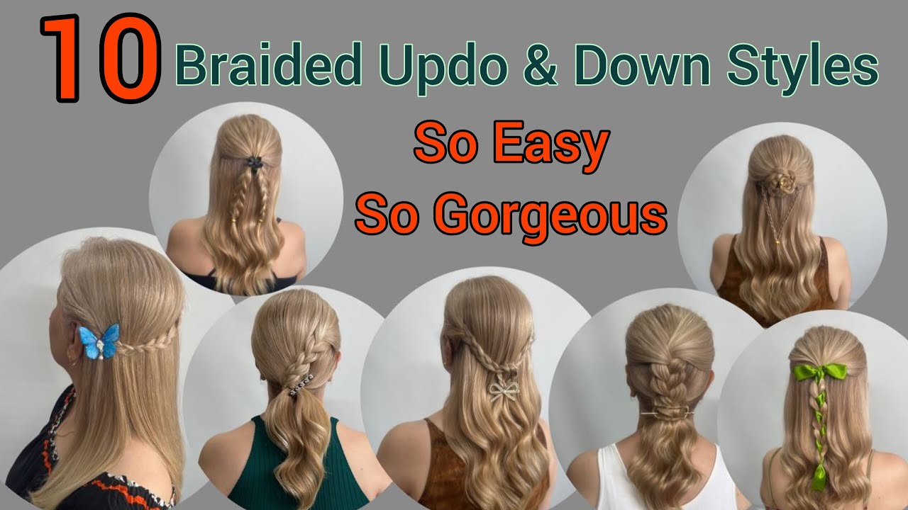 Simple braids → stunning updo & half-up transformations! - YouTube