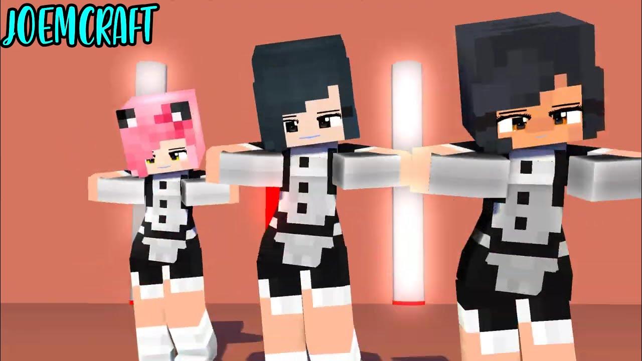 Sexy Maid Aphmau Kc And Funneh Me Too Dance Meme Pepperment Meme Minecraft Animation