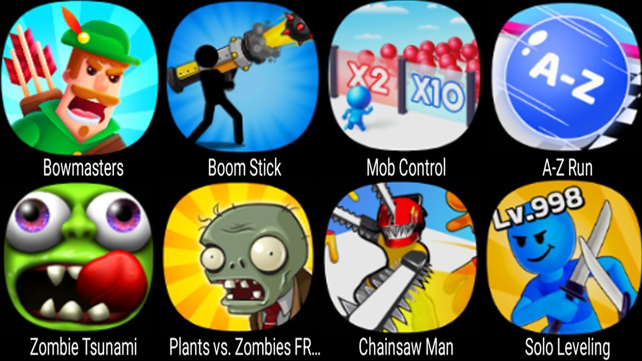 Bowmasters, Boom Stick, Mob Control, AZ Run, Zombie Tsunami, Plants vs ...