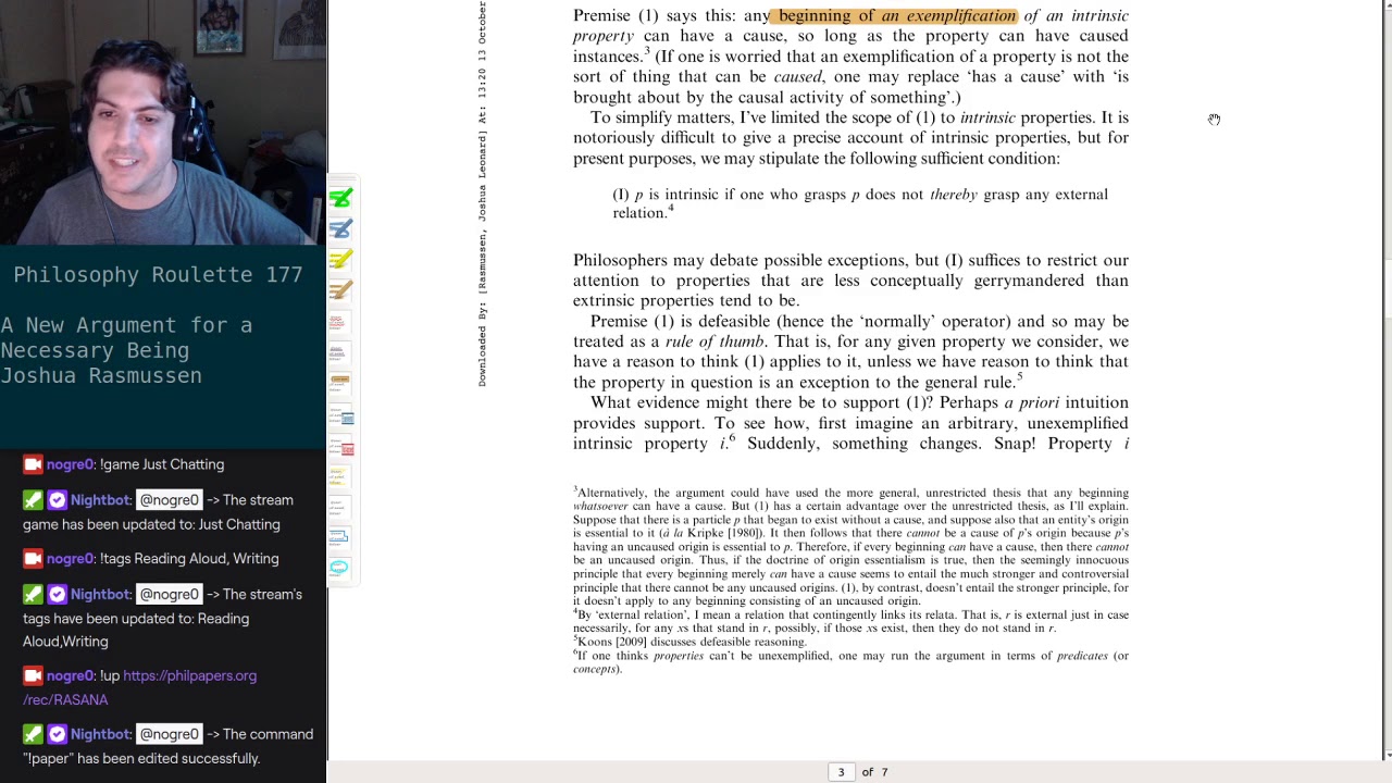 Philosophy Roulette 177 - A New Argument for a Necessary Being. Joshua ...