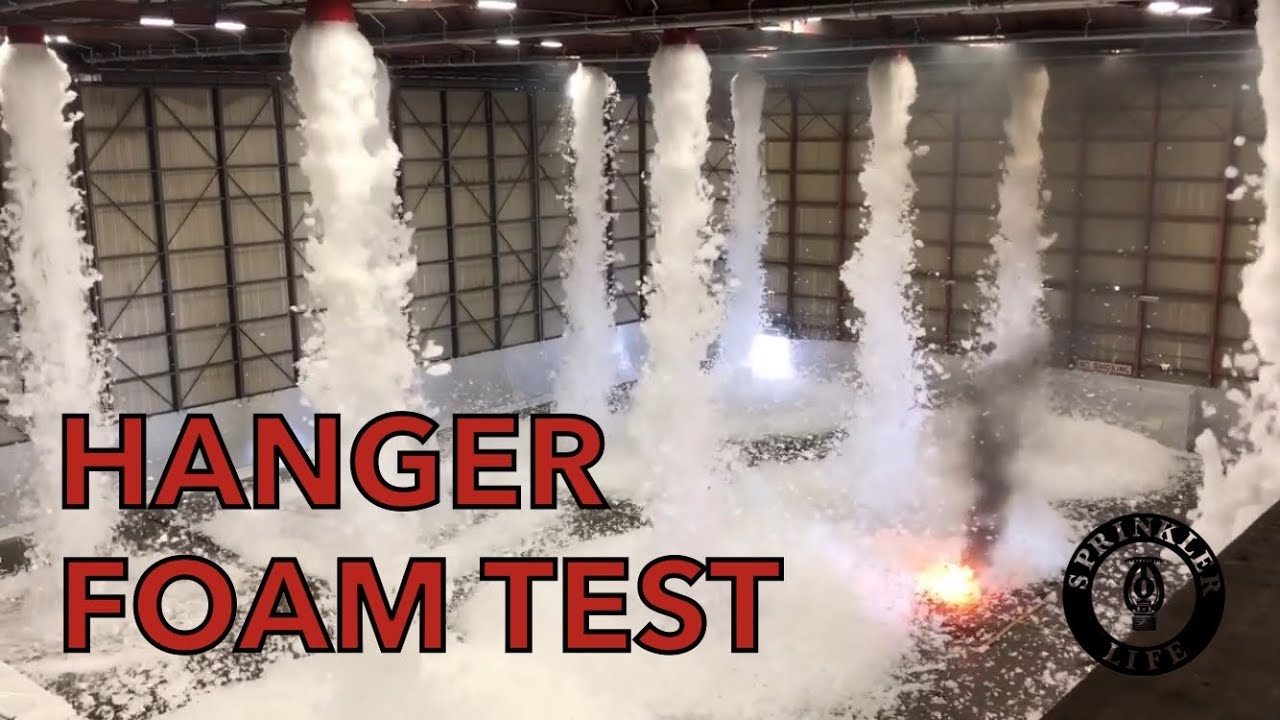 Aircraft Hanger Fire Suppression Foam Test - YouTube