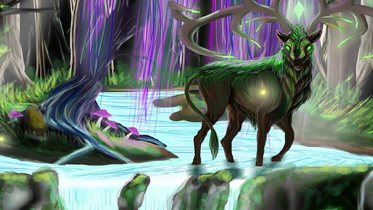 Elemental Deer in Forest - YouTube